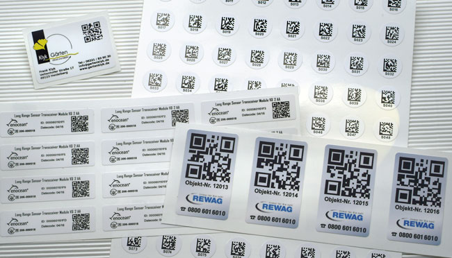 Barcode Etiketten QR-Code mit Logo